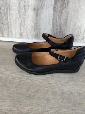 Dansko | Shoes | Dansko Mary Jane Wedge Shoe Women 9 Eu39 Black Leather ...